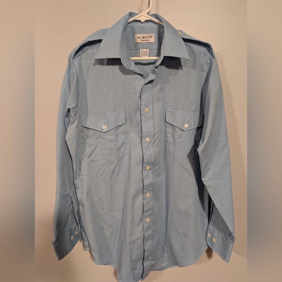 Van Heusen | Shirts | 5 12 3233 Van Heusen Long Sleeve Blue The Aviator ...